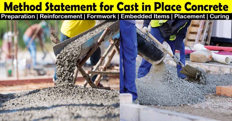 Method Statement for Cast in Place Concrete Works